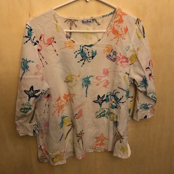 Sun Bay | Tops | Sun Bay Womens White Long Sleeve Summer Top Size Pl ...